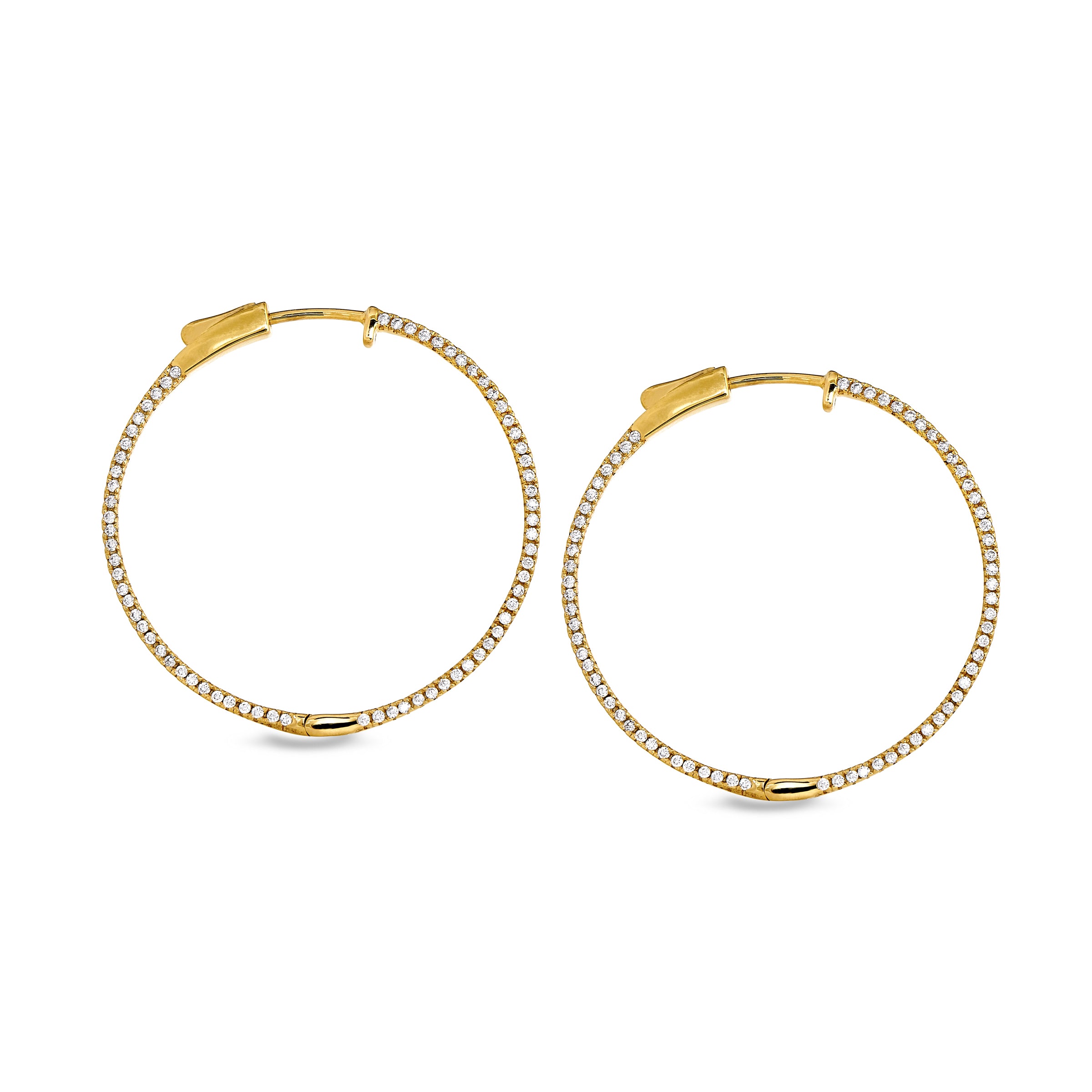Large Side Stone Hoop Earrings (BL2296EG) – Kelly Waters Inc.